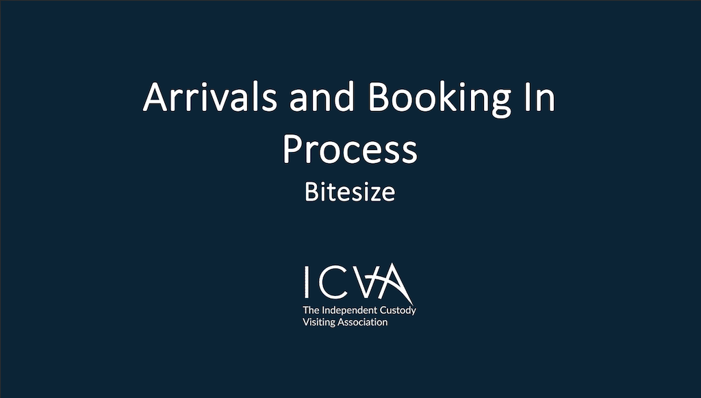 Arrivals and Booking In Bitesize training - ICVA